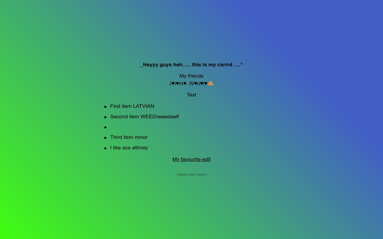 My carrd